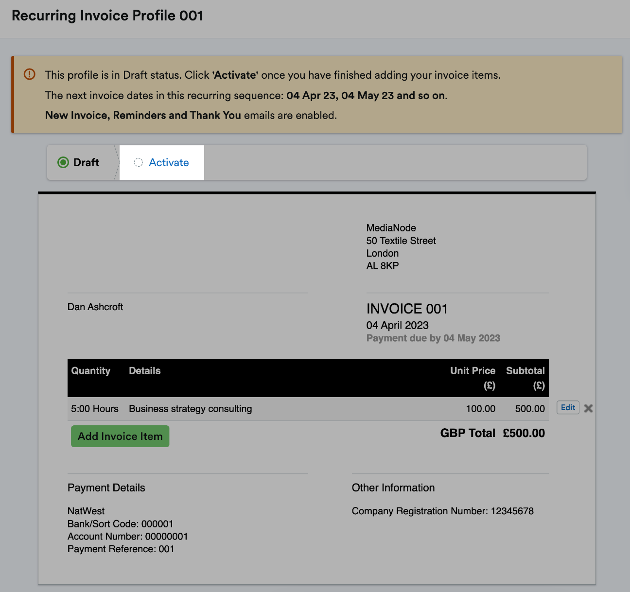 Set up a new recurring invoice profile and send recurring invoices ... Set up a new recurring invoice profile and send recurring invoices ...