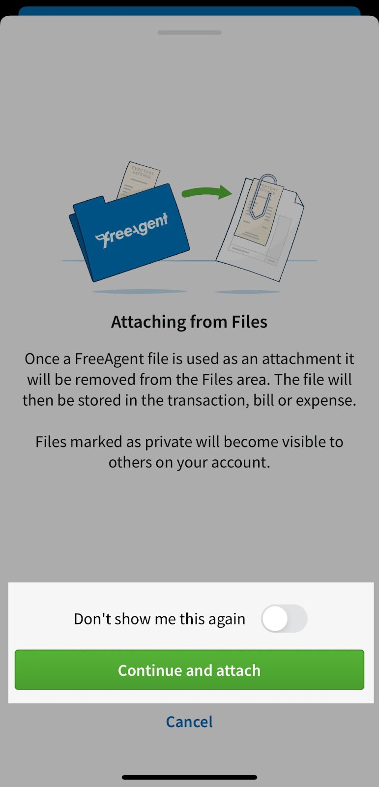 Attach an image file to an out-of-pocket expense, bill or bank transaction on mobile – FreeAgent