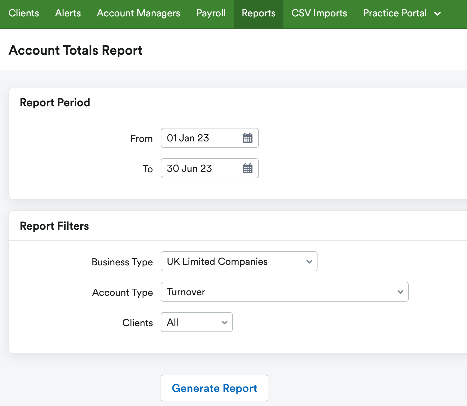 Export an account totals report – FreeAgent