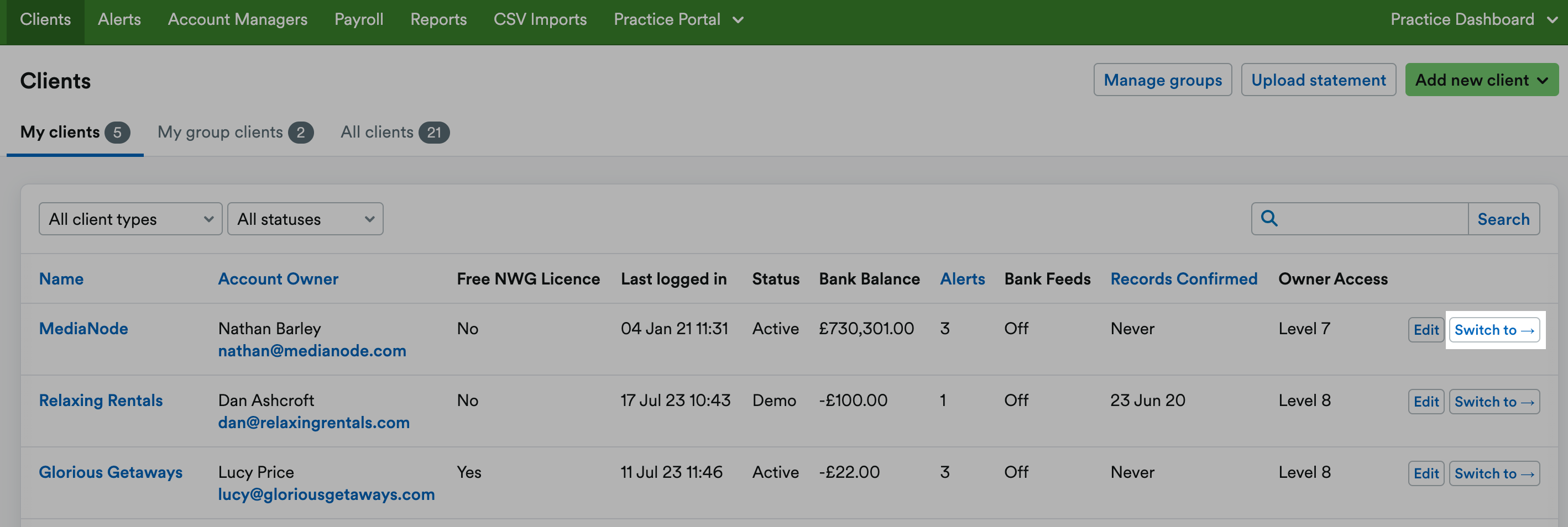 Access or view a client’s account – FreeAgent