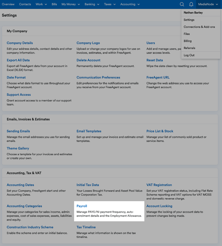 Email payslip notifications – FreeAgent
