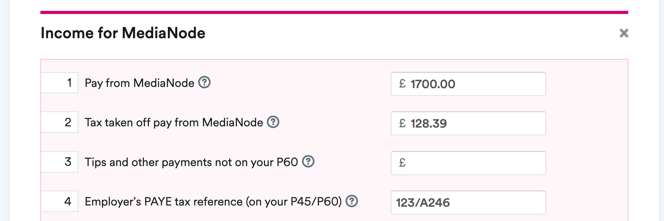 The Employment page of the Self Assessment tax return for sole traders ...