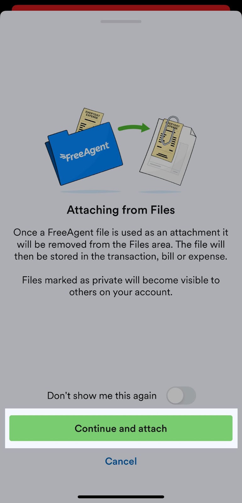 Attach an image file to an out-of-pocket expense, bill or bank transaction on mobile – FreeAgent