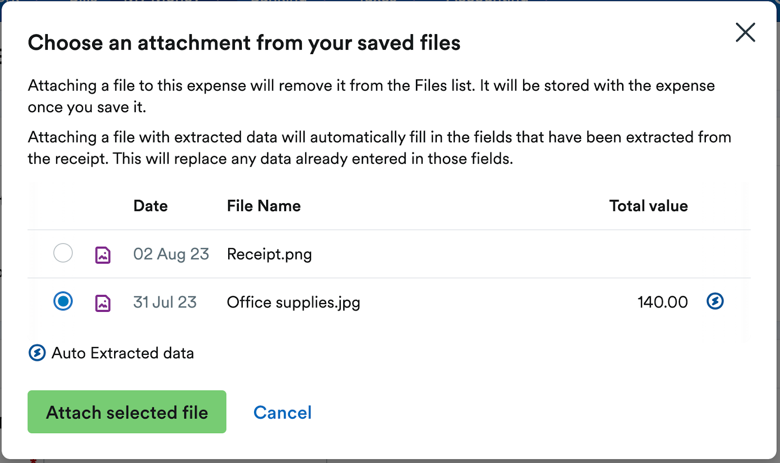 Attach an image file to an out-of-pocket expense, bill or bank transaction – FreeAgent