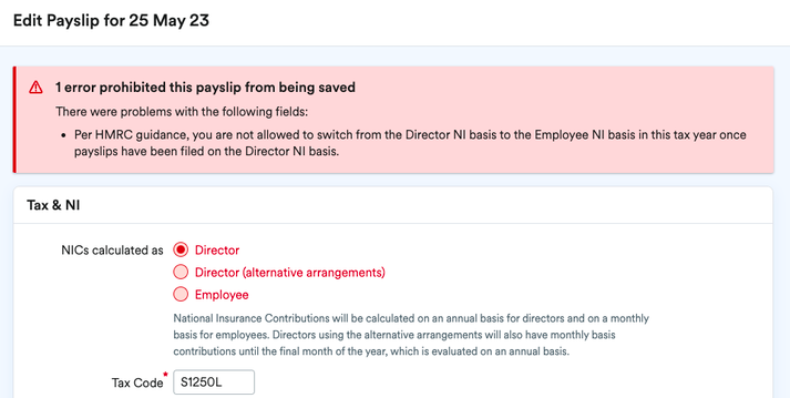 Which National Insurance contribution basis to select for a limited company director – FreeAgent