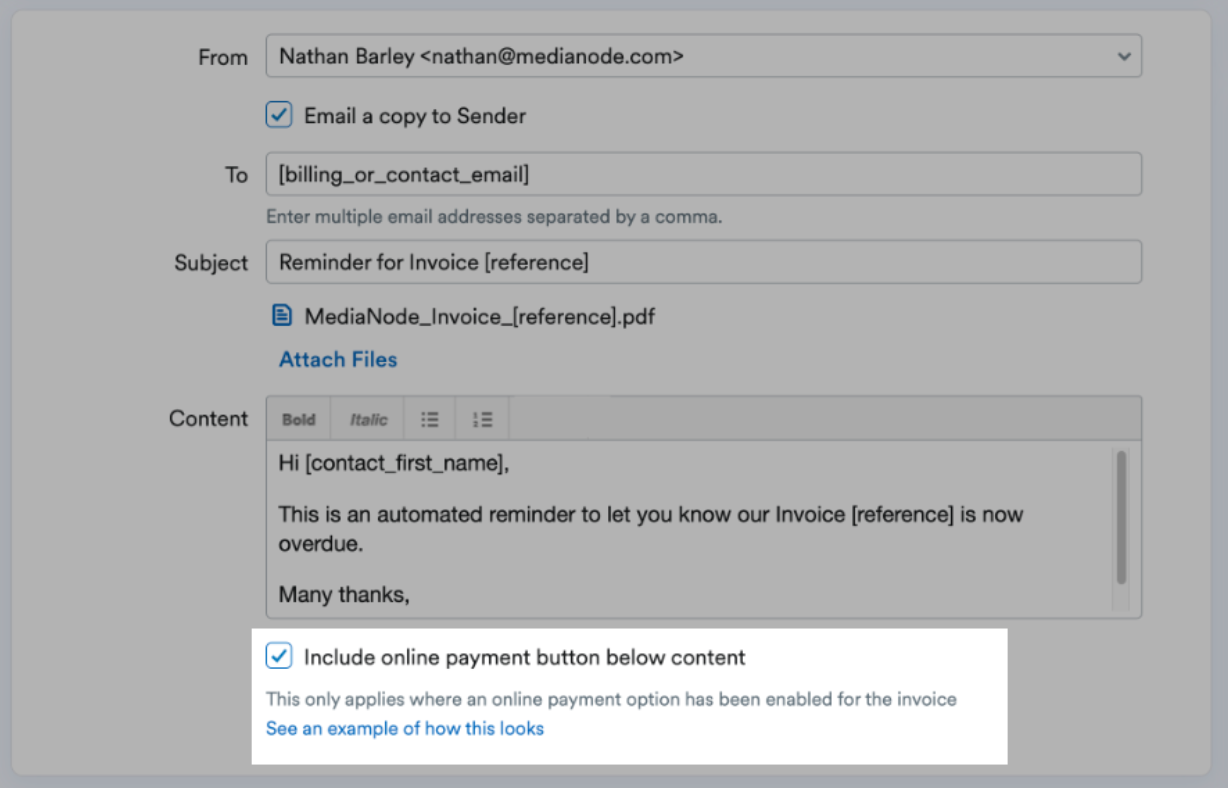 Automatic reminder emails before an invoice is due – FreeAgent