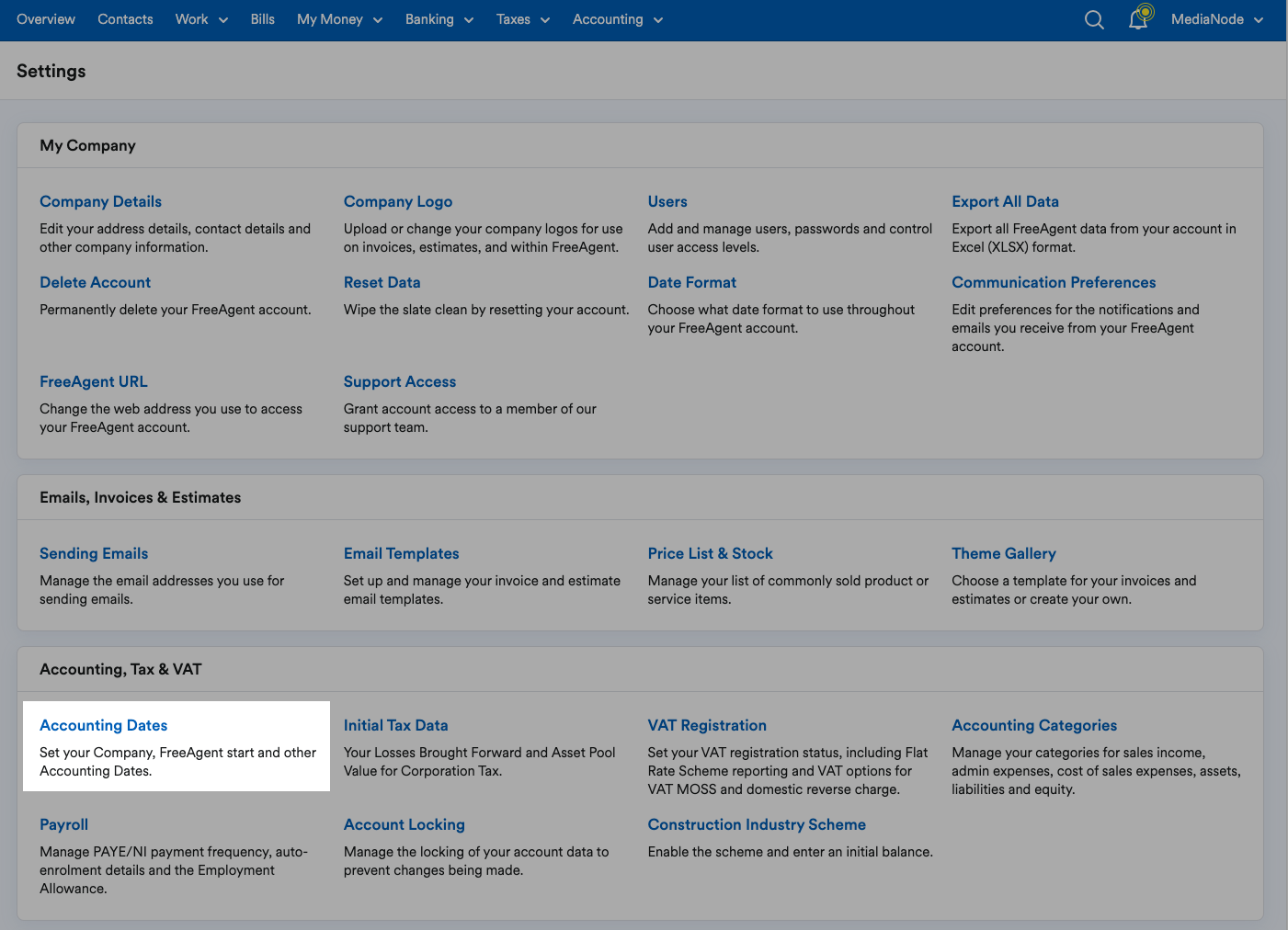Change your accounting year-end date – FreeAgent