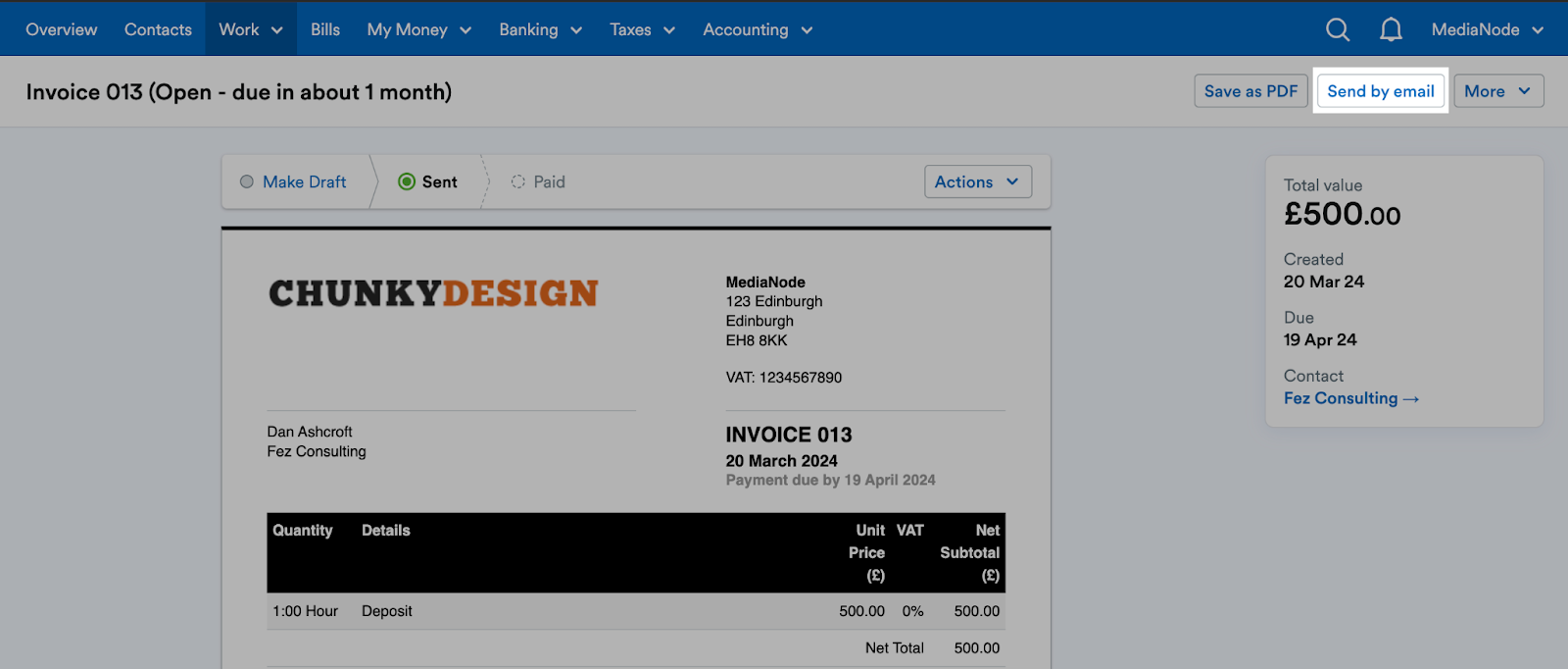 Duplicate an invoice – FreeAgent