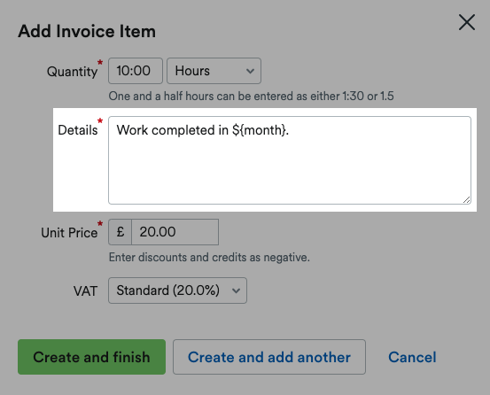 Add date variables to a recurring invoice profile – FreeAgent