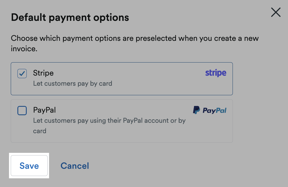 Setting default payment options for your invoices – FreeAgent