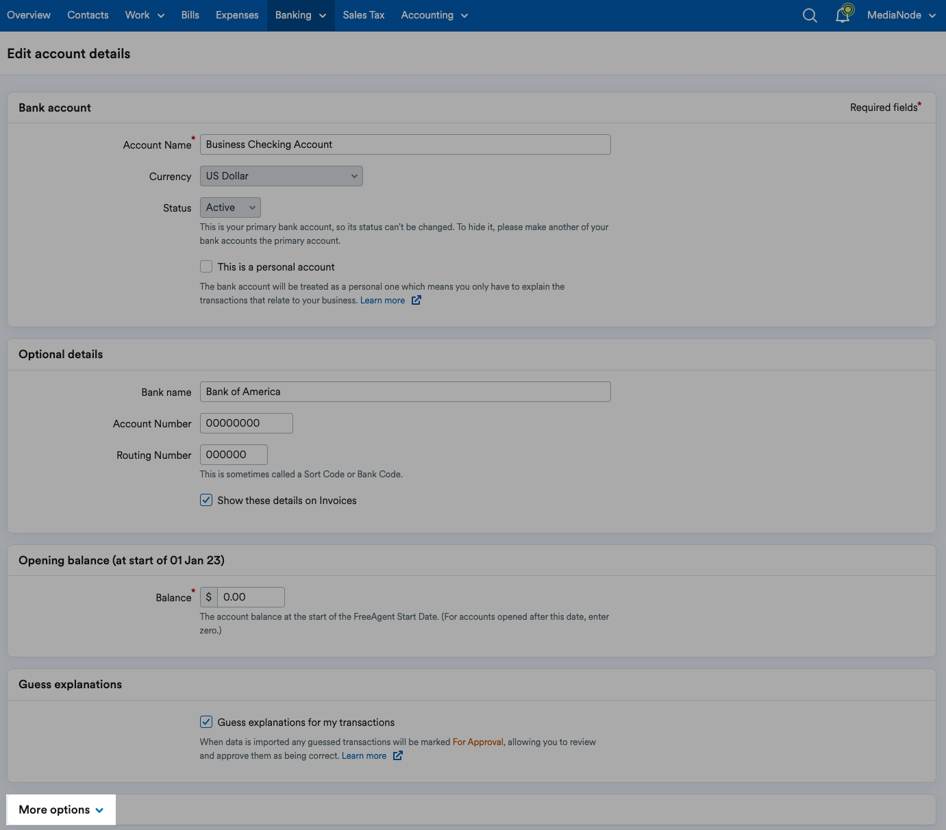 Display your IBAN and BIC numbers on an invoice – FreeAgent