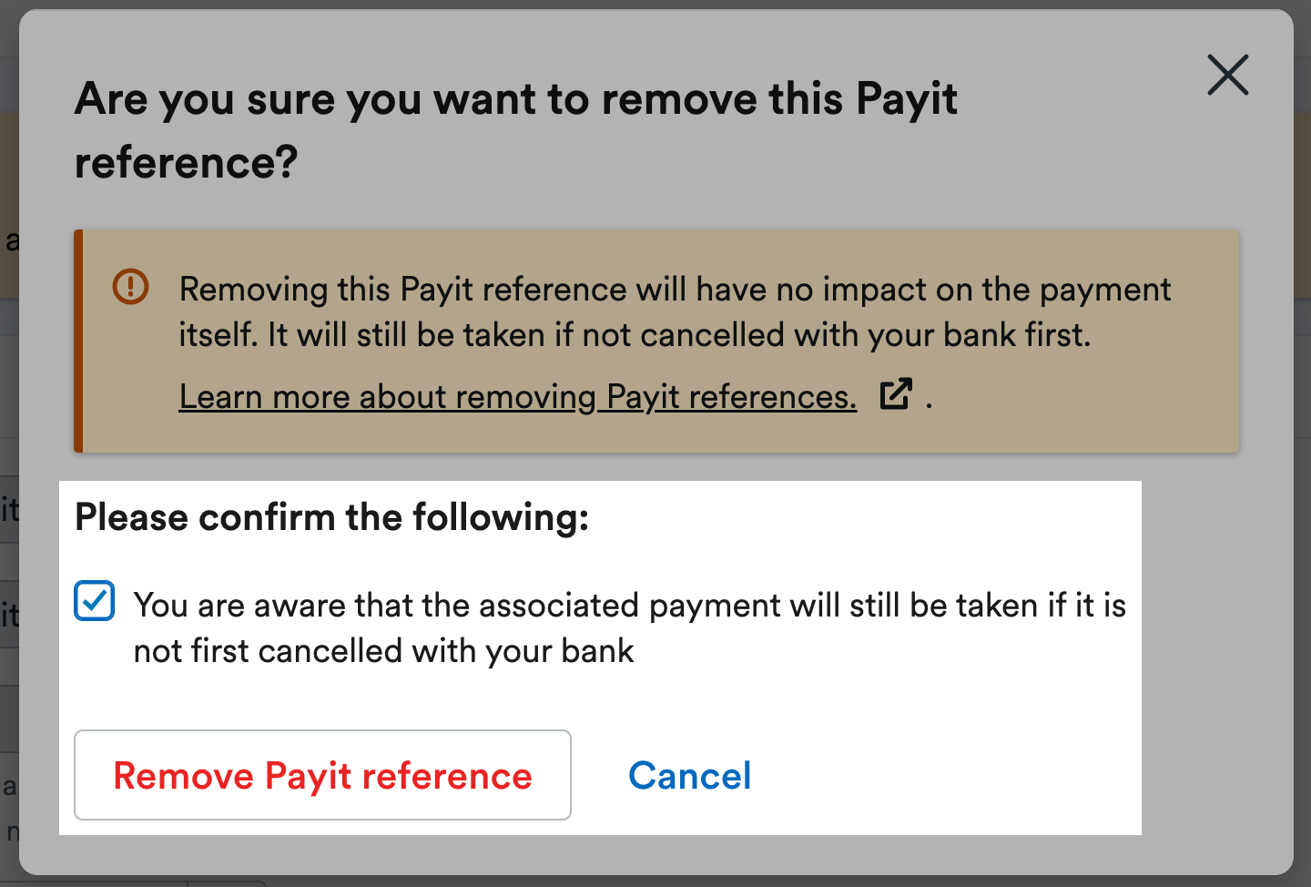 Remove a Payit payment reference from a bill – FreeAgent