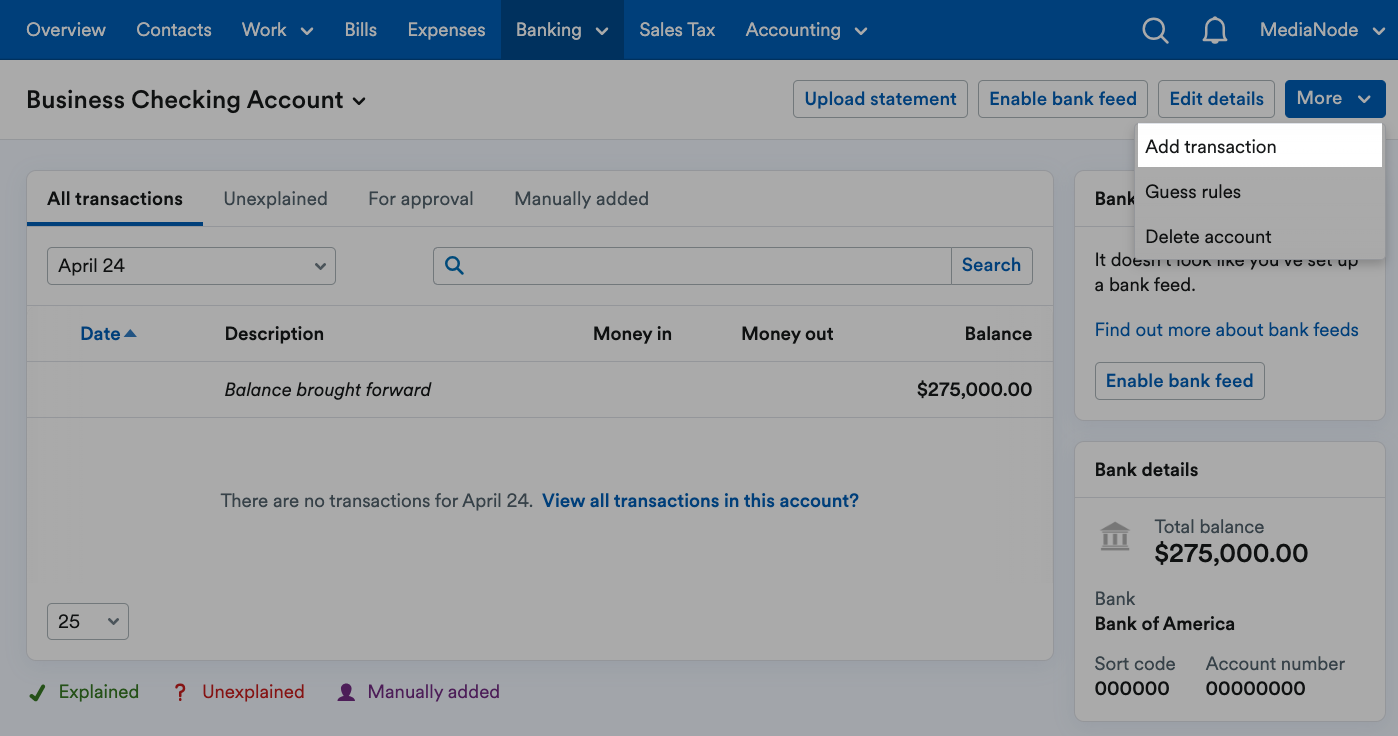 Reinstating deleted bank transactions – FreeAgent