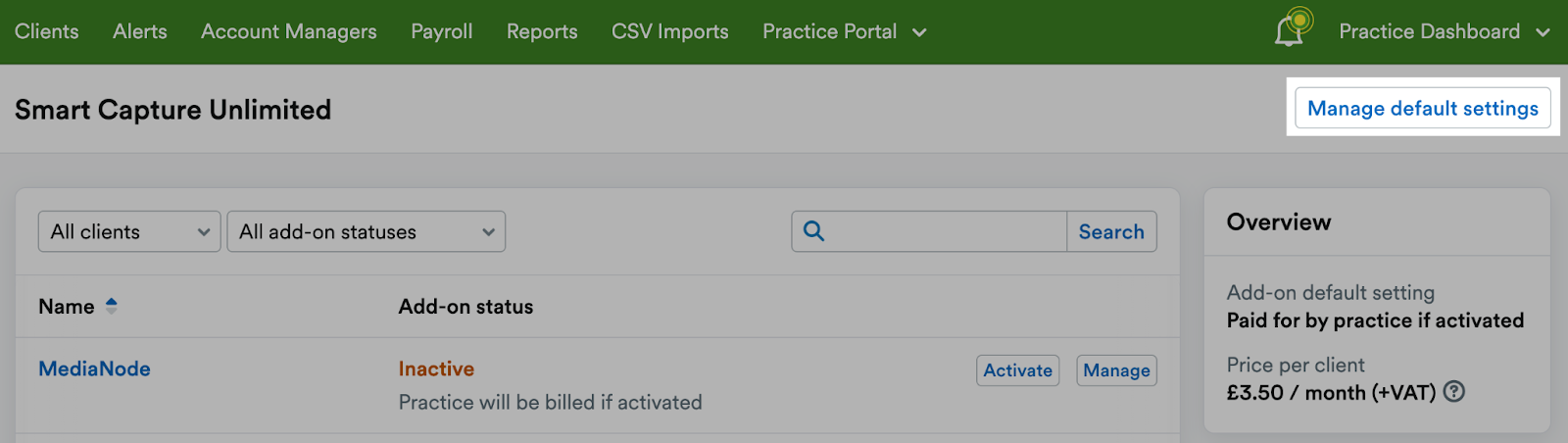 Managing your practice’s default add-on subscription settings – FreeAgent