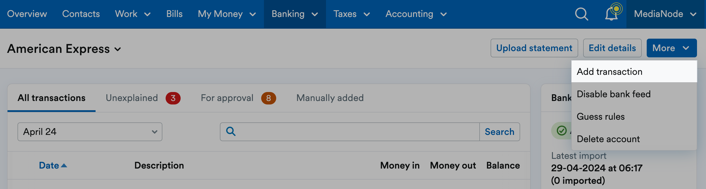 American Express supplementary card transactions – FreeAgent