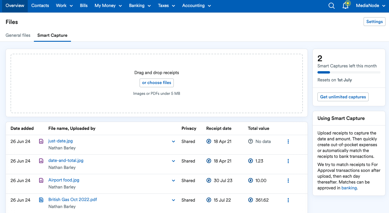 How Smart Capture works – FreeAgent