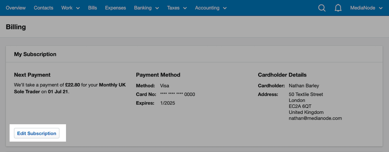 Edit your FreeAgent subscription – FreeAgent