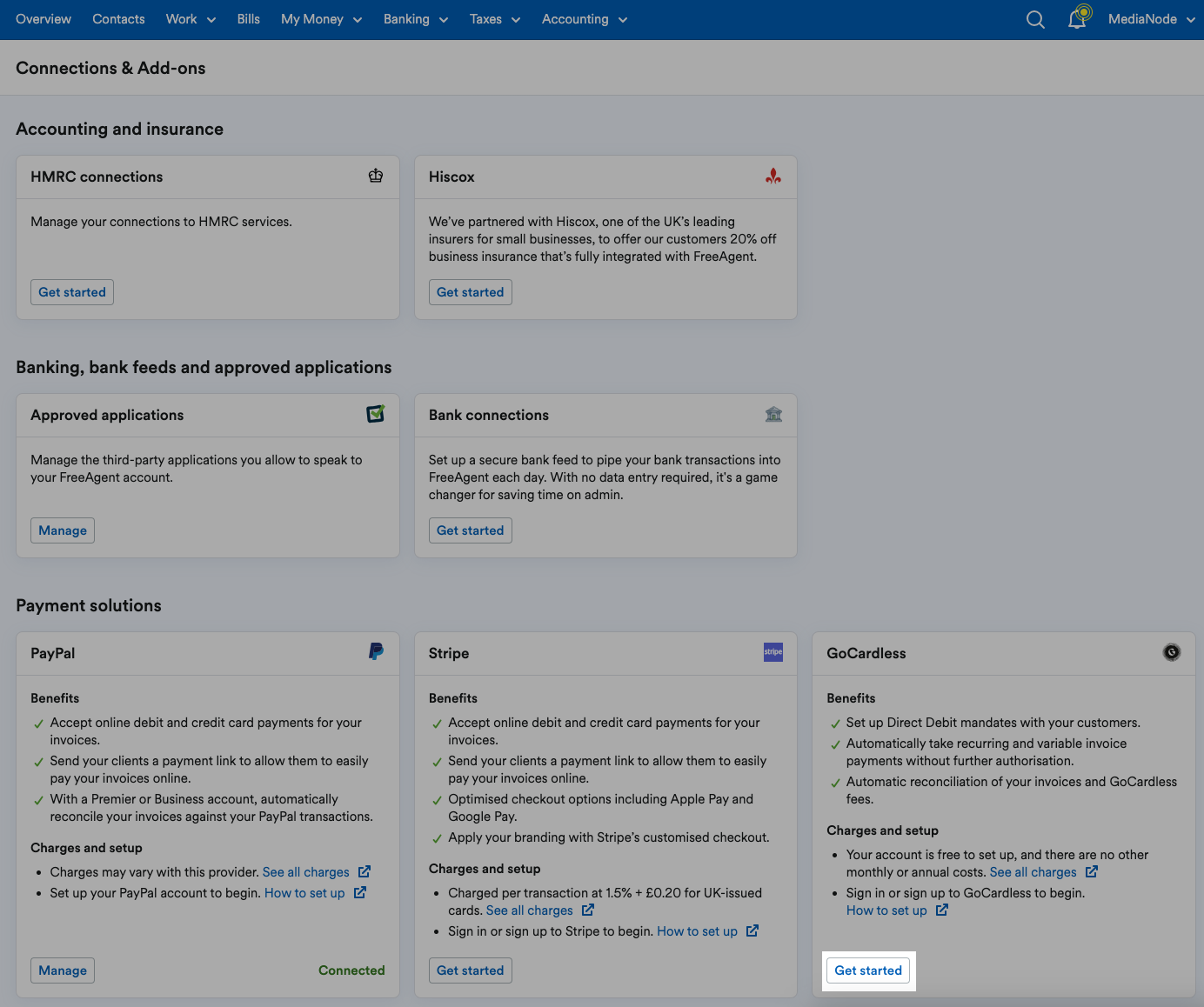 Set up a GoCardless integration – FreeAgent