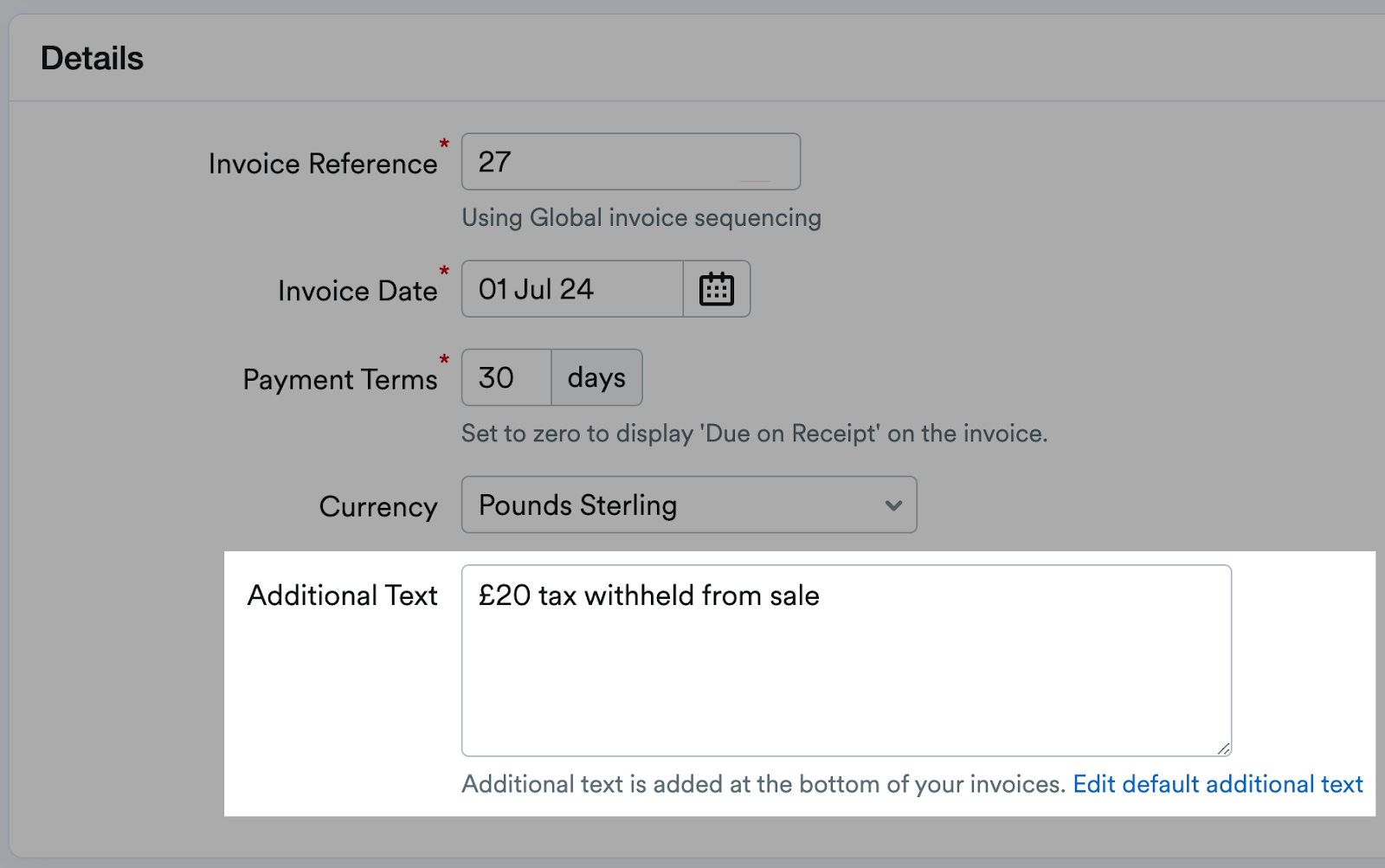 Account for withheld tax – FreeAgent