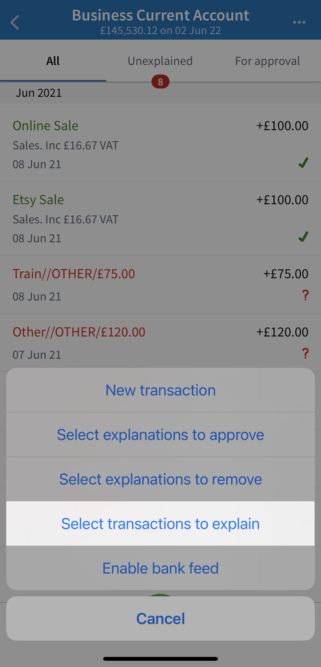 Explain bank transactions using the FreeAgent mobile app – FreeAgent