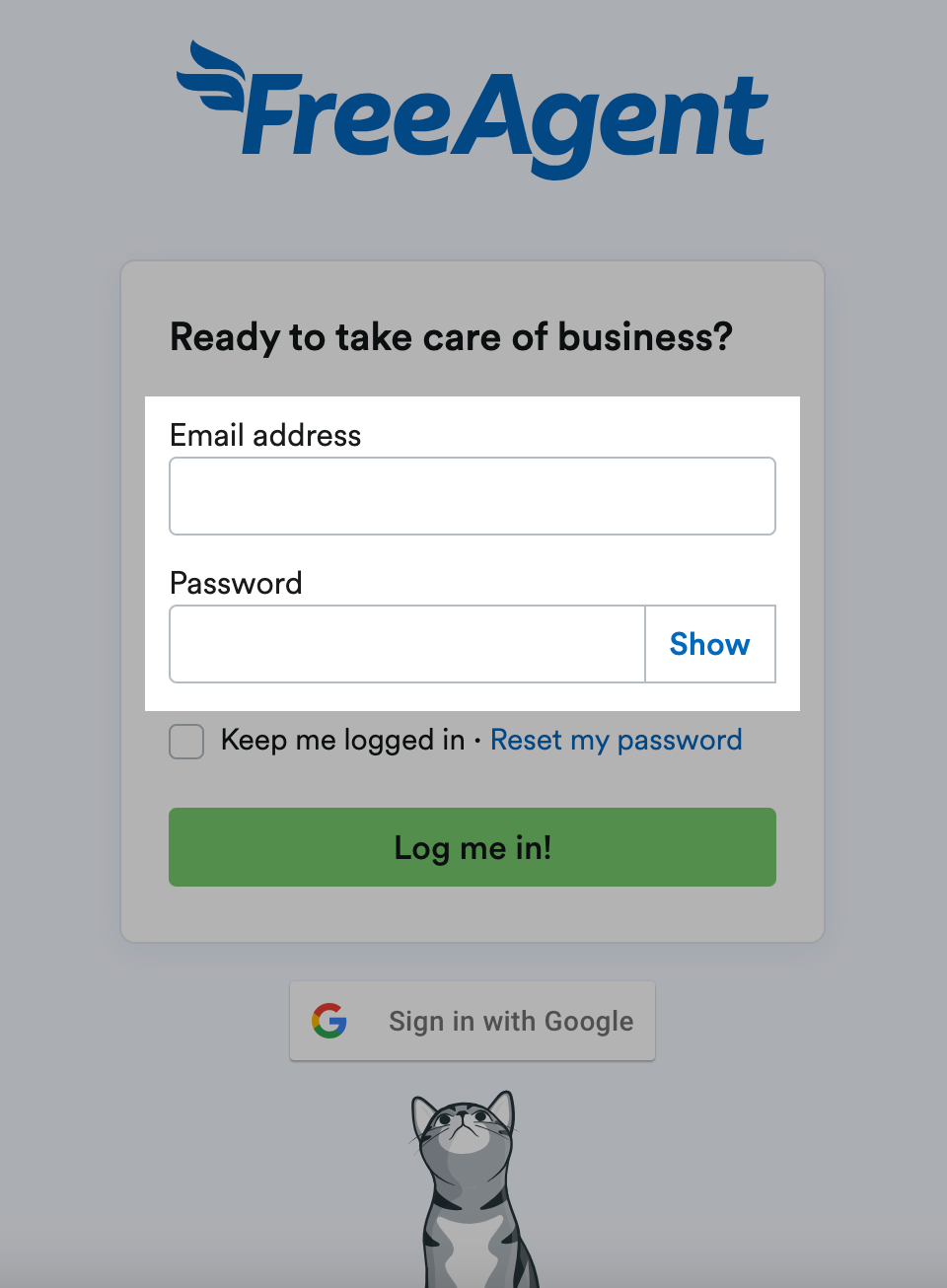 Logging in to your FreeAgent account – FreeAgent