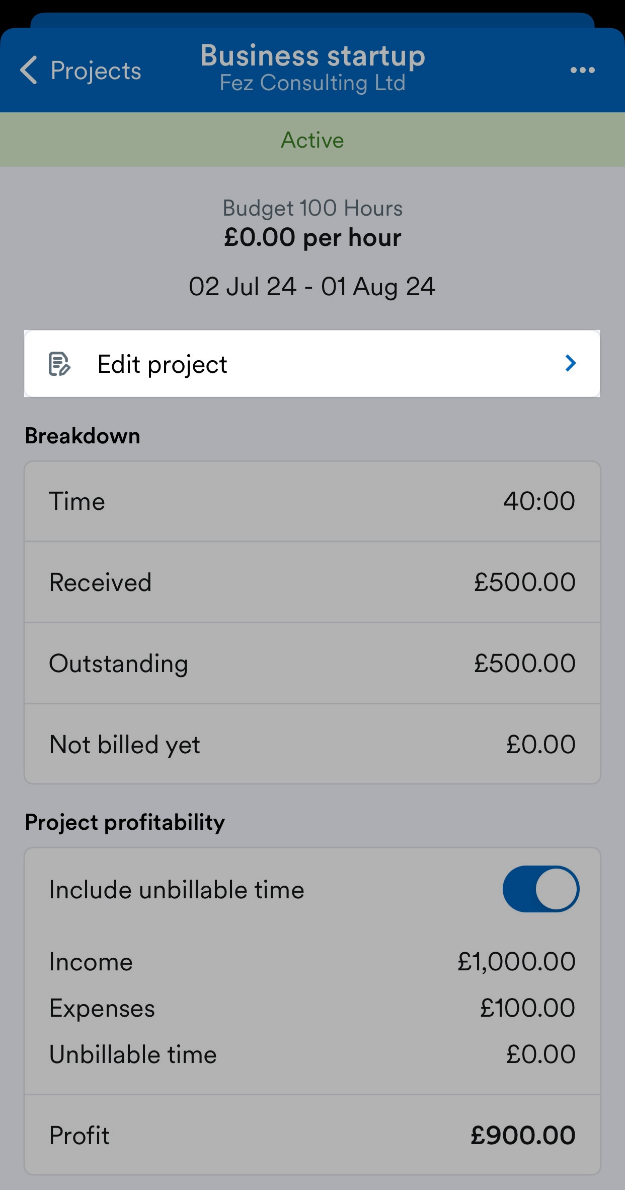 An introduction to projects on mobile – FreeAgent