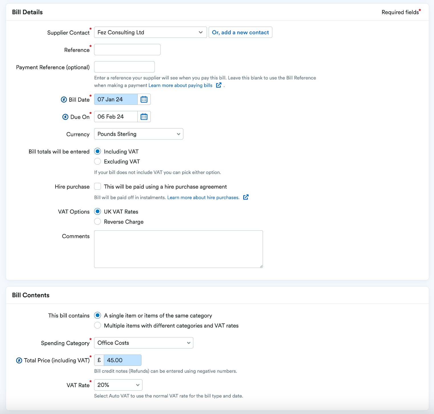 Convert a Smart Capture file into a bill – FreeAgent
