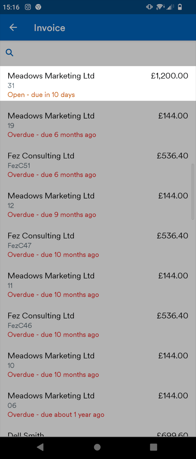 Mark an invoice as paid on mobile – FreeAgent