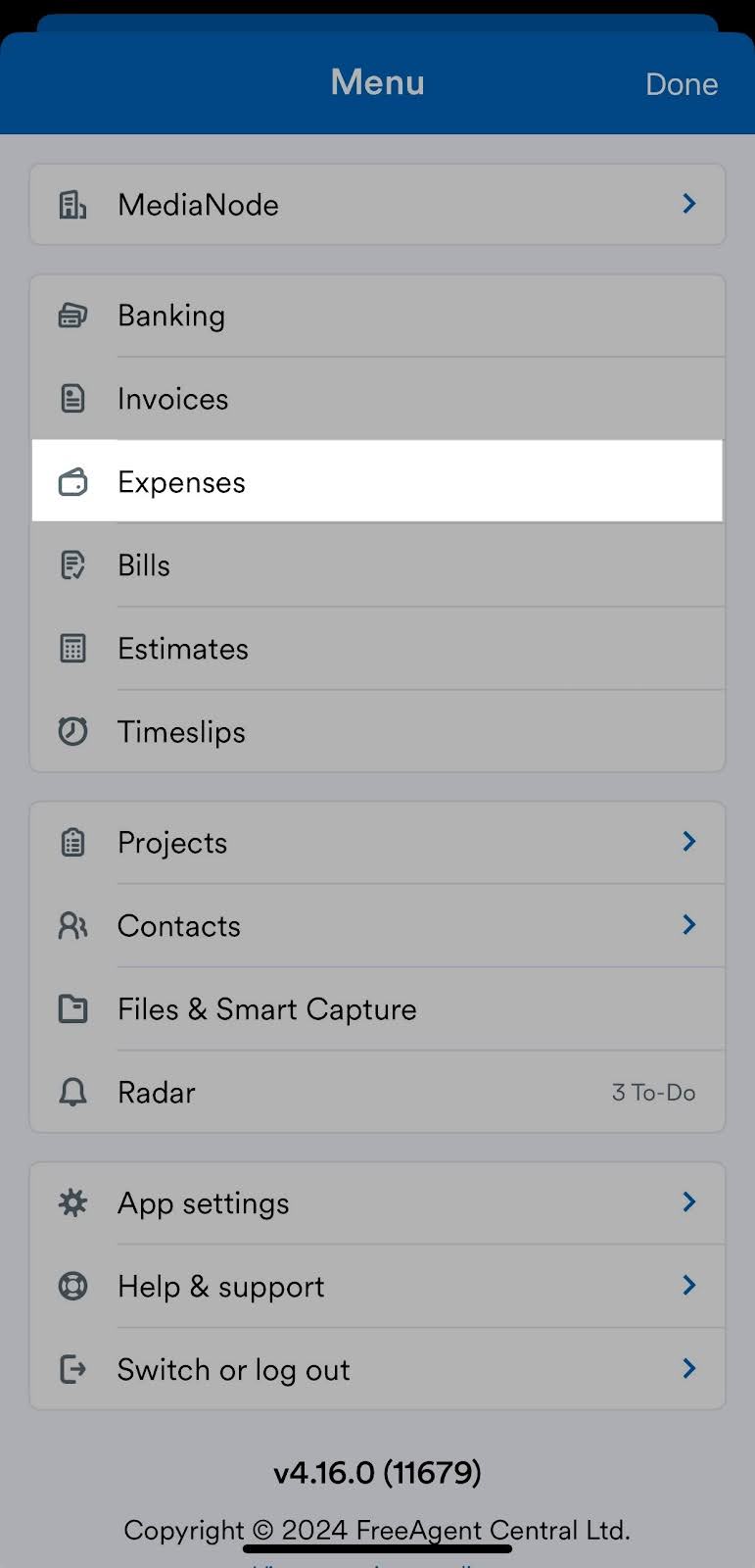 Convert a Smart Capture file into an out-of-pocket expense on mobile – FreeAgent