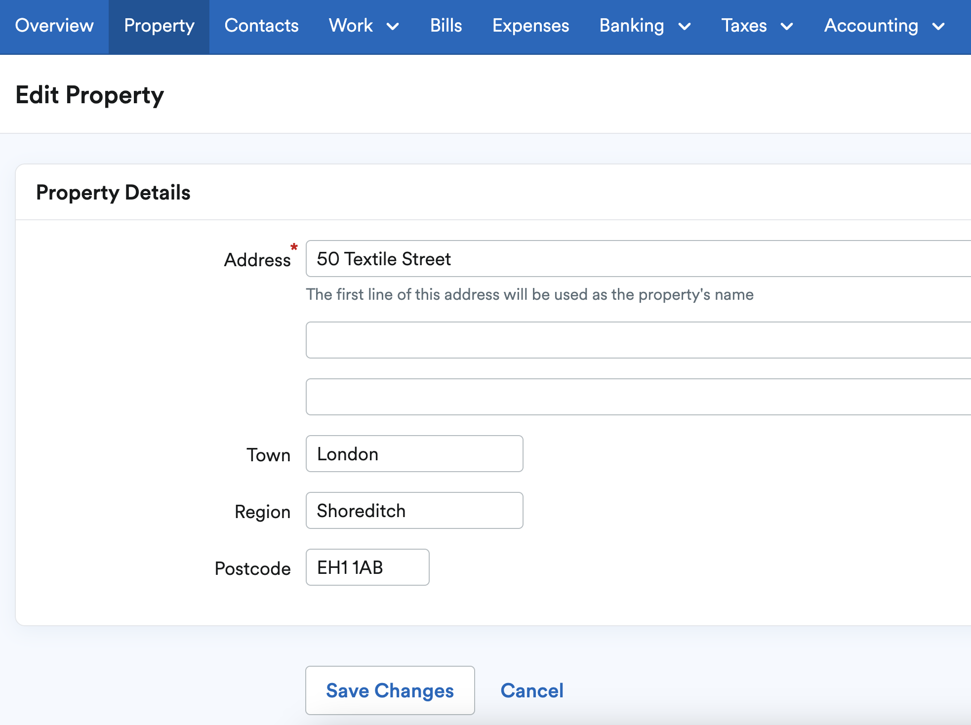 Edit a property – FreeAgent