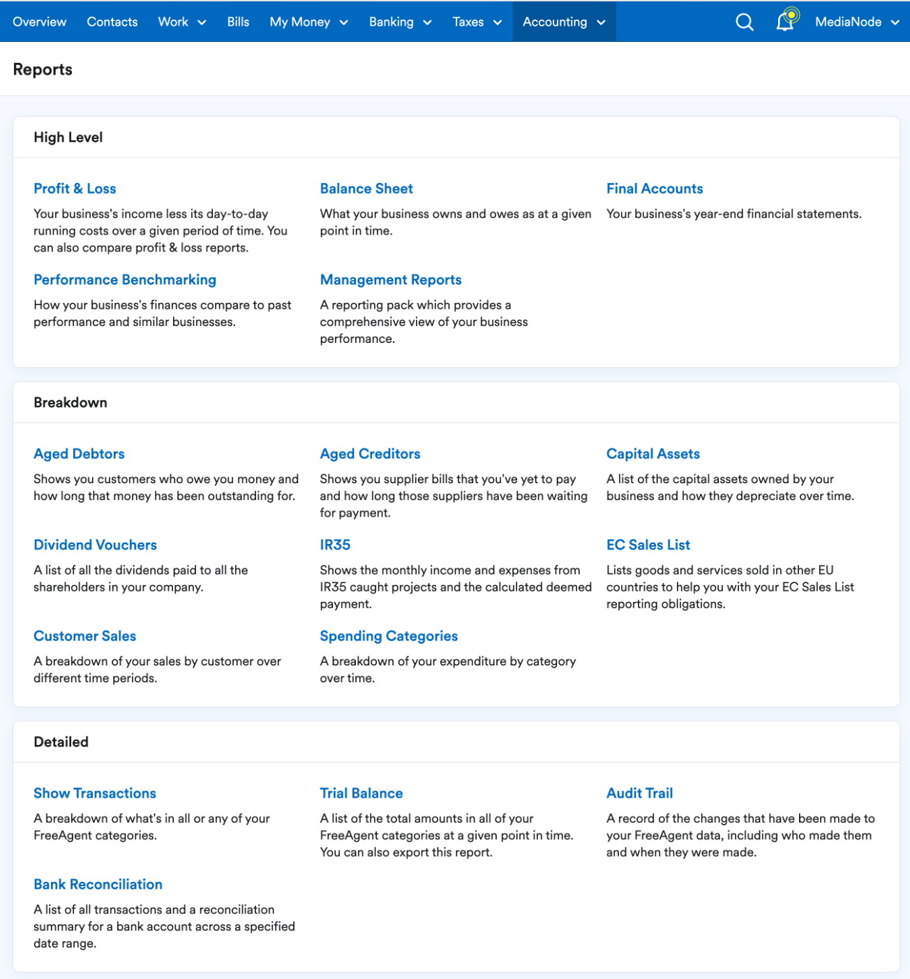 Accounting reports in FreeAgent for accountants – FreeAgent