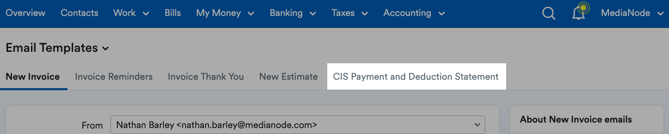 Set up an email template for CIS payment and deduction statements – FreeAgent