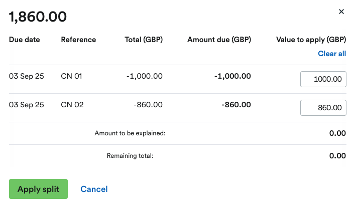 Pay off multiple bill credit notes with one payment – FreeAgent