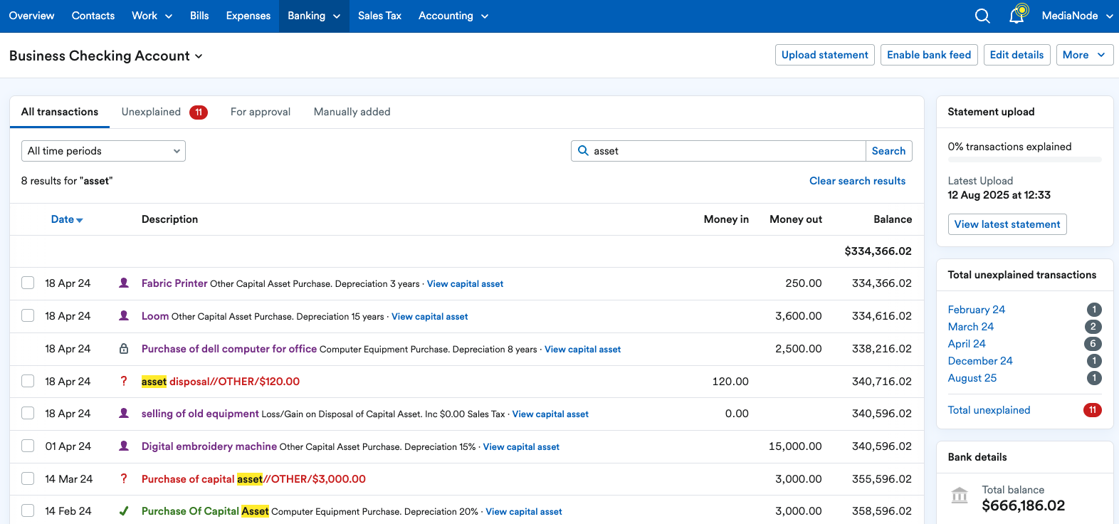 Search for bank transactions – FreeAgent