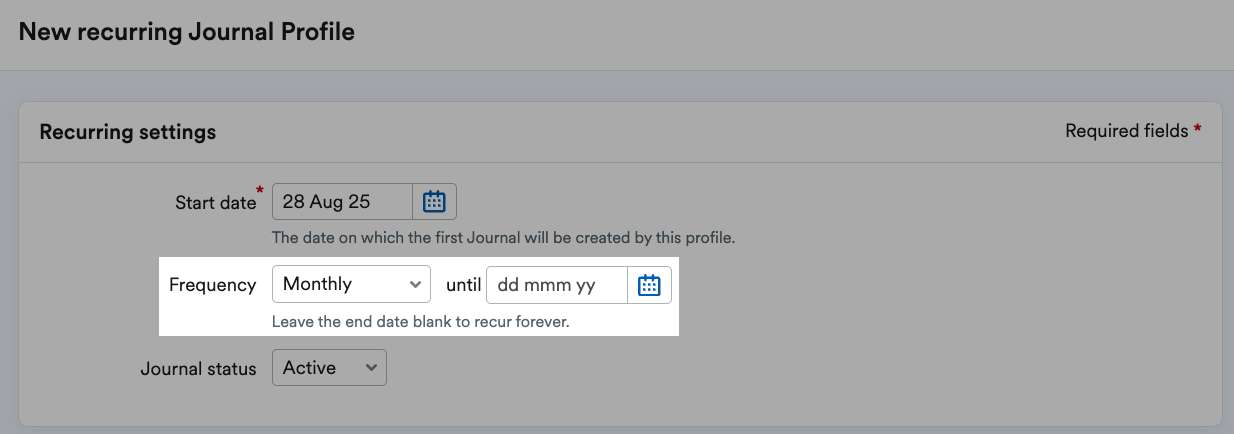 Create recurring journal entries – FreeAgent