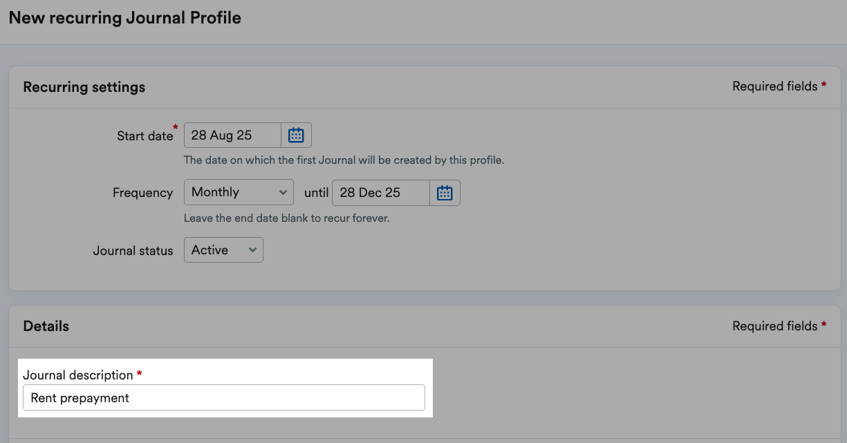 Create recurring journal entries – FreeAgent