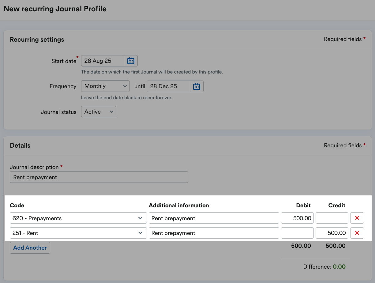 Create recurring journal entries – FreeAgent