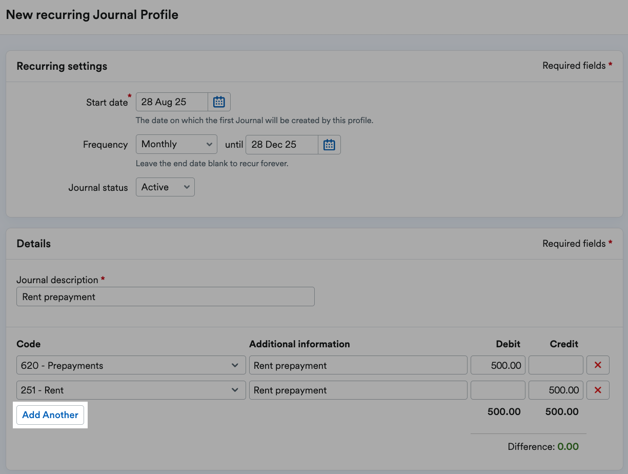 Create recurring journal entries – FreeAgent