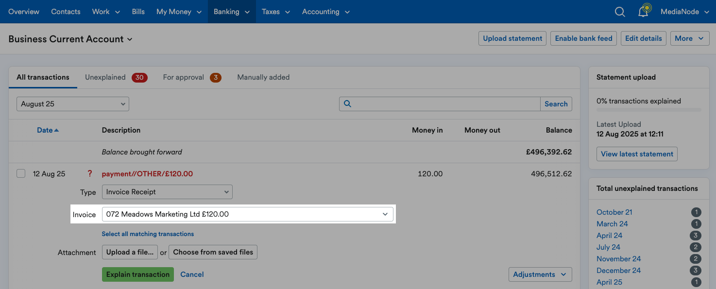 Mark an invoice as paid – FreeAgent