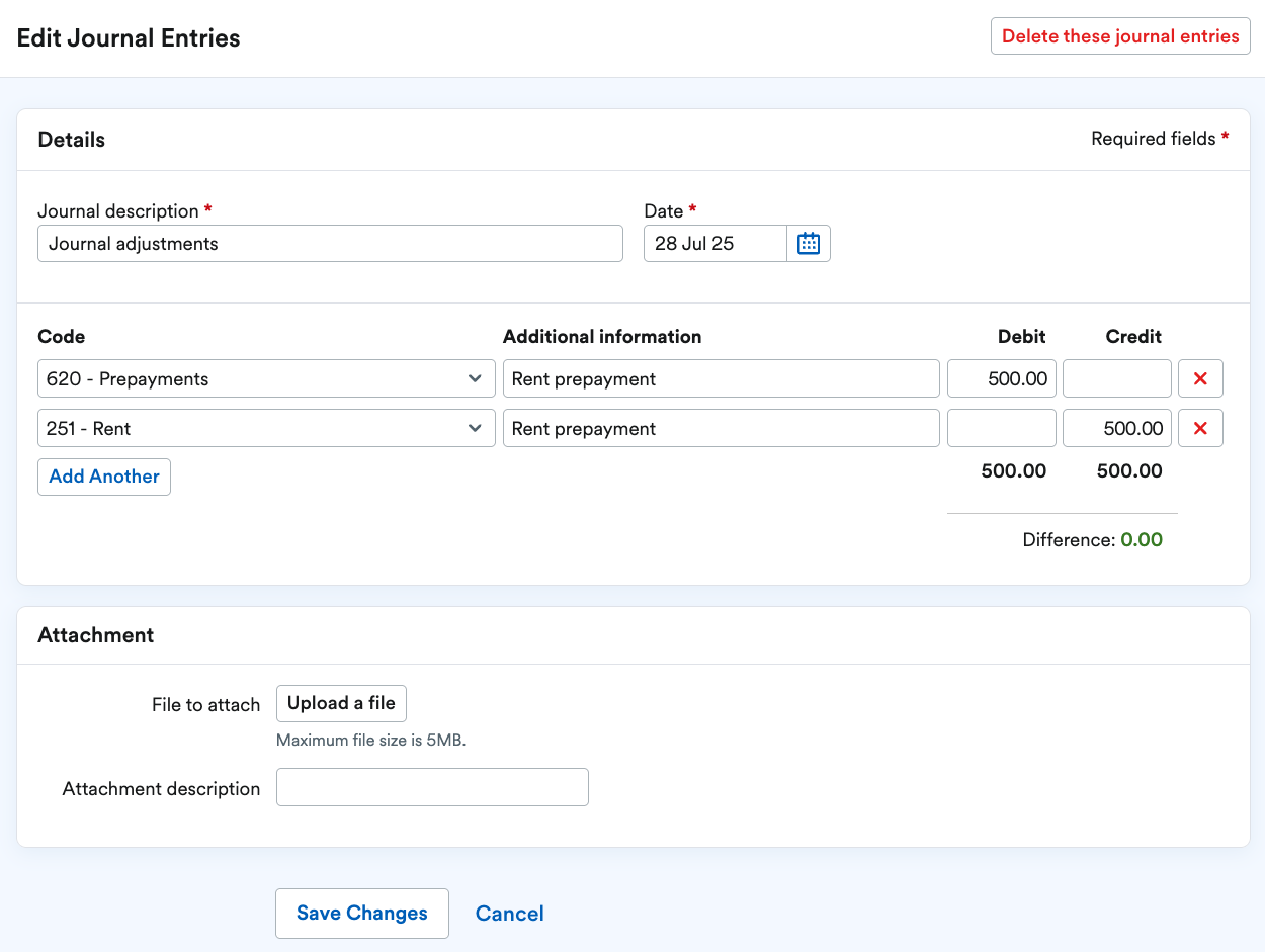 Edit or delete journal entries – FreeAgent