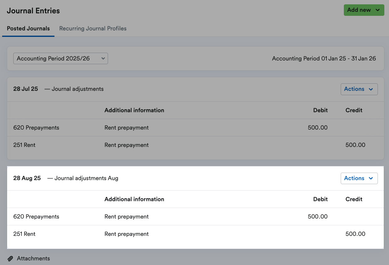 Copy or reverse journal entries – FreeAgent