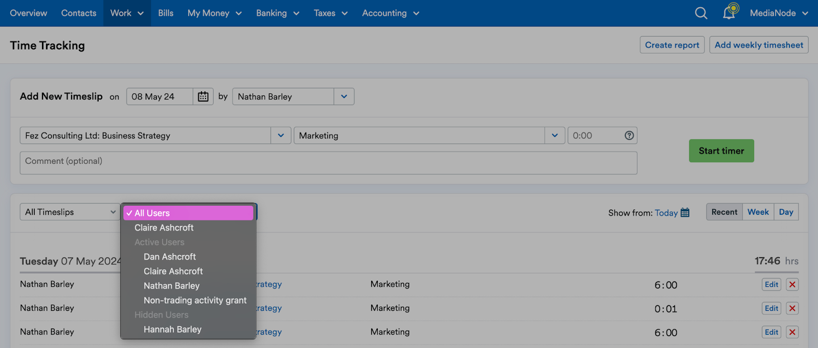 How to edit or delete a timeslip – FreeAgent