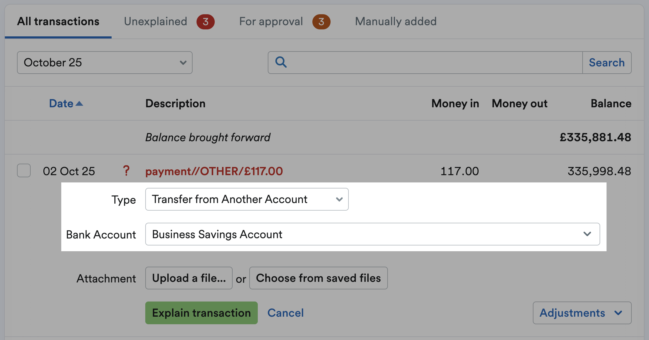 Explain money received into your bank account – FreeAgent