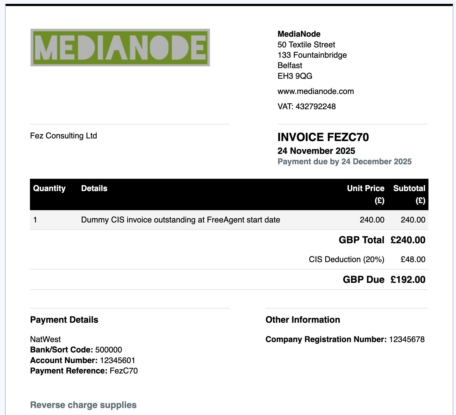 Deal with Construction Industry Scheme (CIS) invoices that are ...