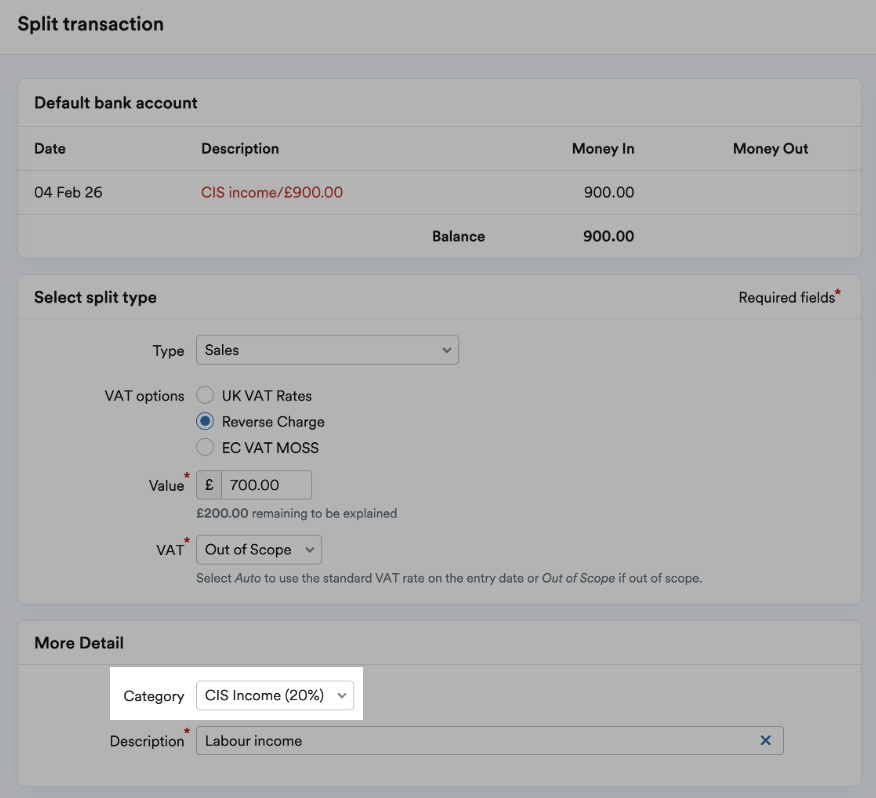 Explain bank transactions as CIS income – FreeAgent
