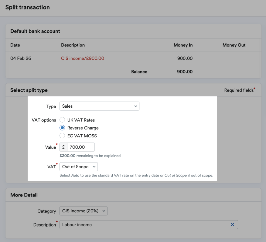 Explain bank transactions as CIS income – FreeAgent