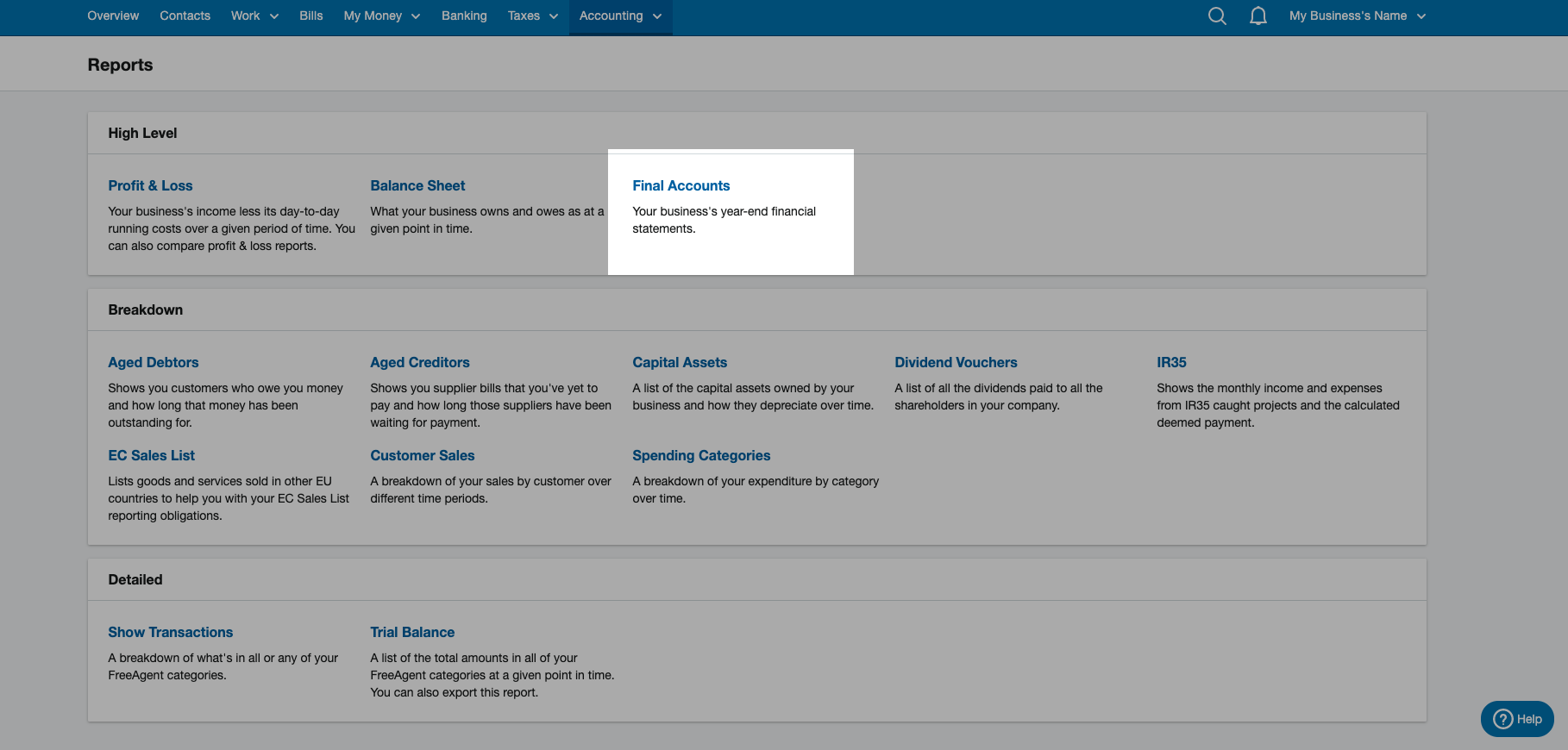 The Final Accounts report for micro-entities – FreeAgent
