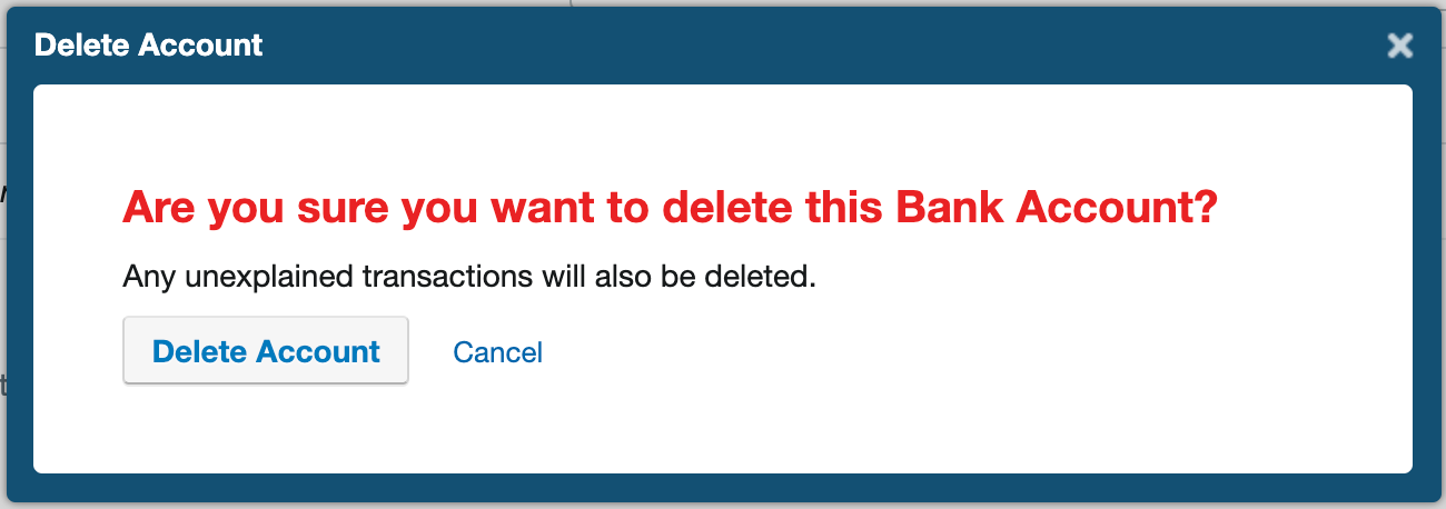 Delete a bank account – FreeAgent