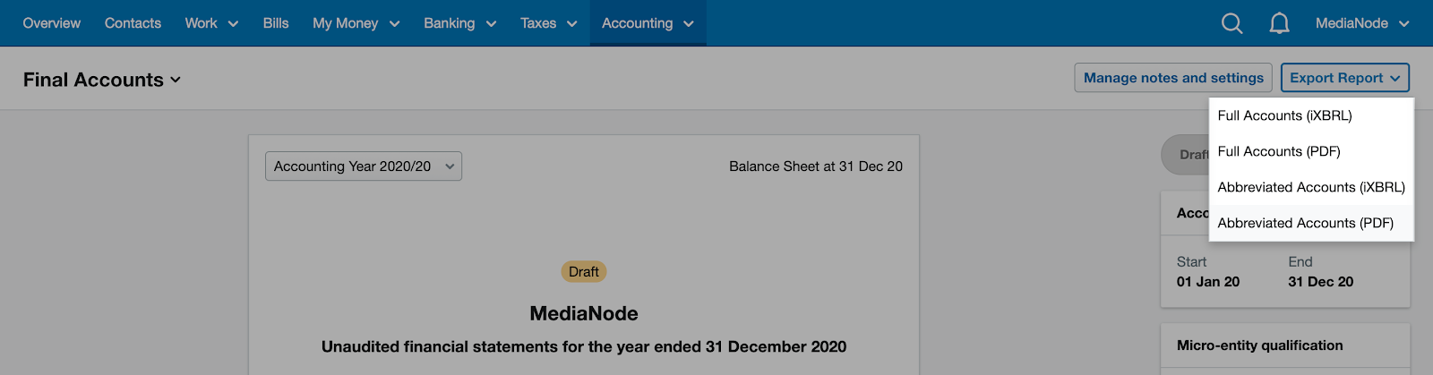 The Final Accounts report for micro-entities – FreeAgent