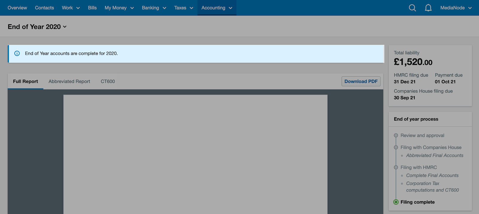 Filing clients’ Final Accounts and Corporation Tax returns through ...